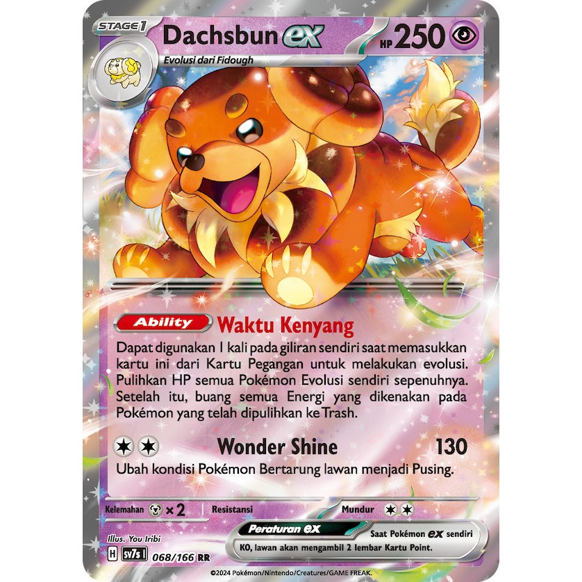 Jual Pokemon TCG Indonesia sv7s Dachsbun ex 068/166 RR | Shopee Indonesia