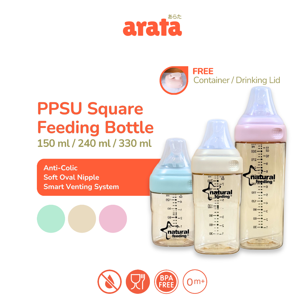 Jual ARATA Botol Susu Bayi Dot Baby Feeding Bottle PPSU Wide Neck Anti Colic 150ml 240ml 330ml ...