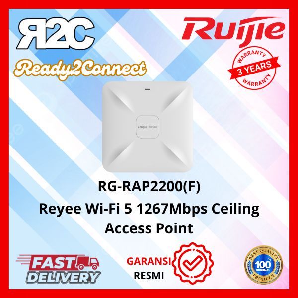 Jual RUIJIE RG-RAP2200(F) Reyee Wi-Fi 5 1267Mbps Ceiling Access Point ...