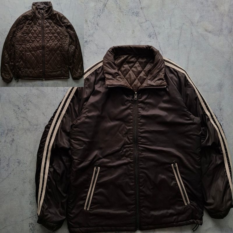 Jual Reversible Jacket Uniqlo With Stripe (dark brown) | Shopee Indonesia