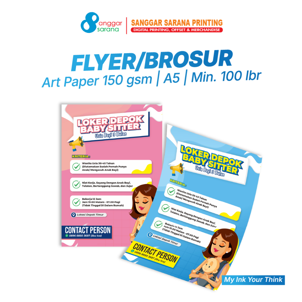 Jual Brosur/Flyer Custom Bahan Art Paper 150 gsm 1 sisi | 2 sisi ukuran A5 MIN 100 lembar ...