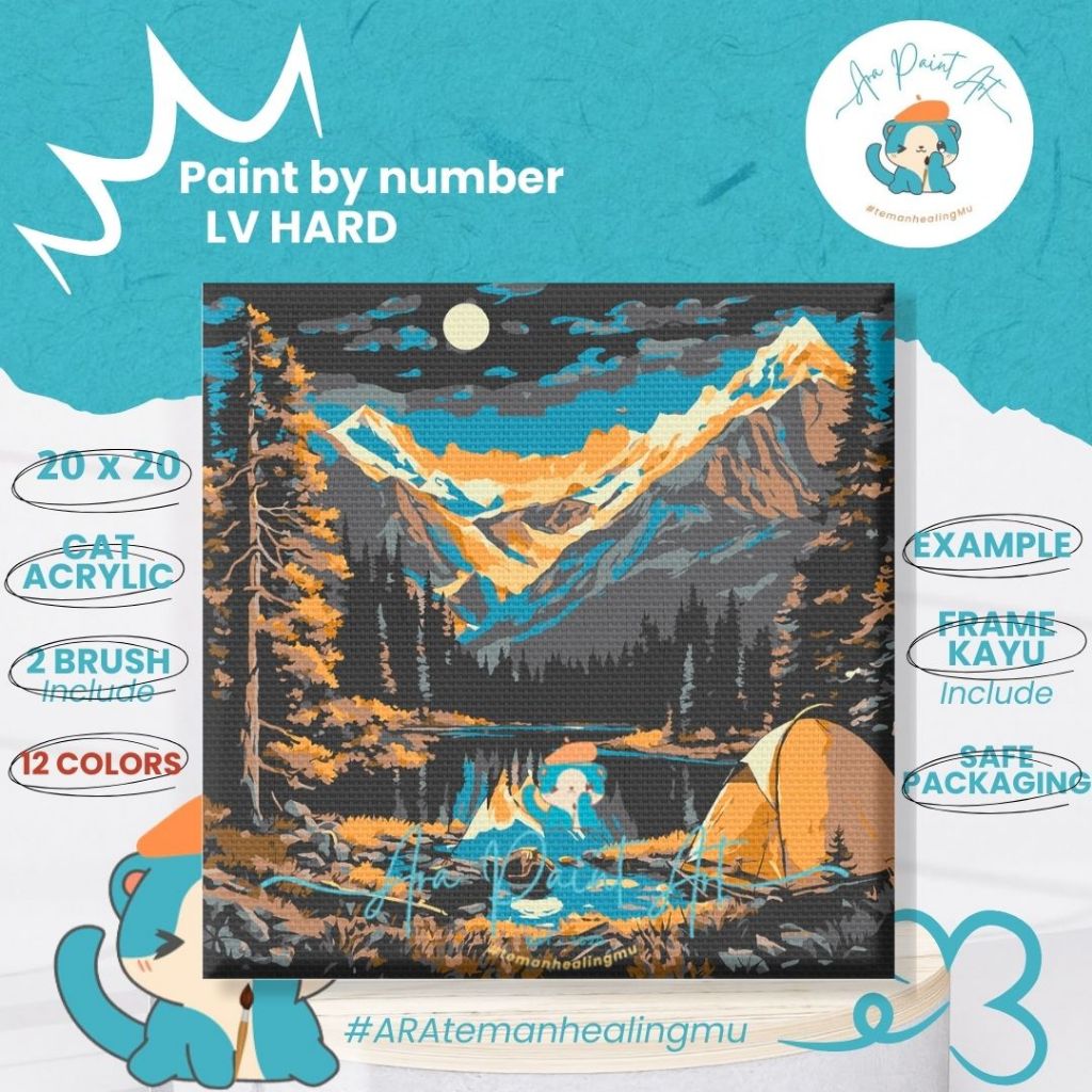 Jual CAMP FOREST SERIES Paint by numbers kit by ara paint art I ...