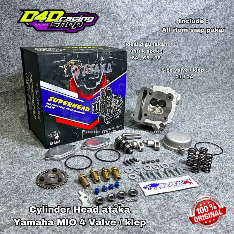 Jual BLOK HEAD BLOCK CYLINDER 4 KLEP MIO SPORTY FINO NOUVO 22/19 24/21 ...