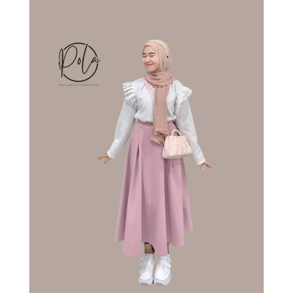 Jual Pola Wear Rok Flare Wanita Rok Kerja Scuba A Line Rok Mayung ...