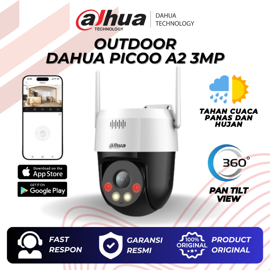 Jual DAHUA PICOO A2 3MP P3AE-PV FULLCOLOR OUTDOOR WATERPROOF ANTI ...