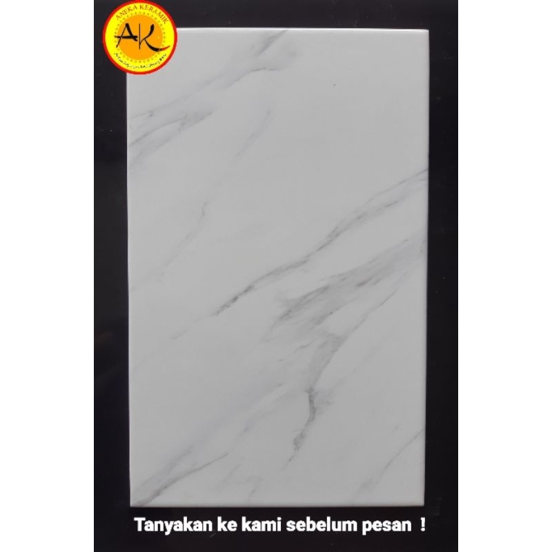Jual Keramik untuk Dinding Motif Marmer Carara Glossy Kilap 25x40 Anatolia Bianco | Shopee Indonesia