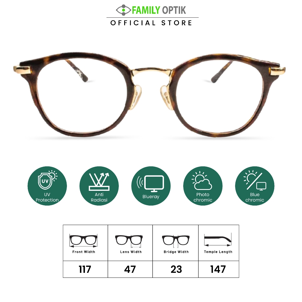 Jual Family Optik - Kacamata Immortal Vintage Blueray Photocromic Anti ...