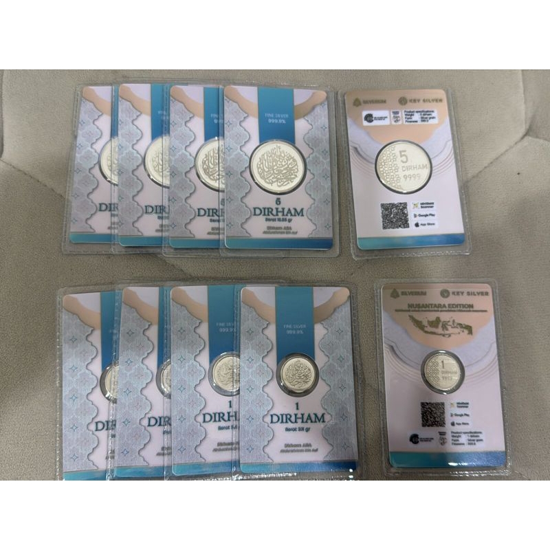 Jual Silver Coin pecahan Koin 1 Dirham (3.11 gram) dan 5 Dirham (15,55 ...