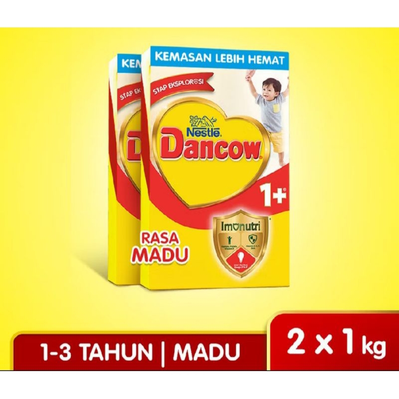 Jual Nestle Dancow 1+ Susu Pertumbuhan Rasa Madu 1-3 Tahun Box 1kg x2 | Shopee Indonesia