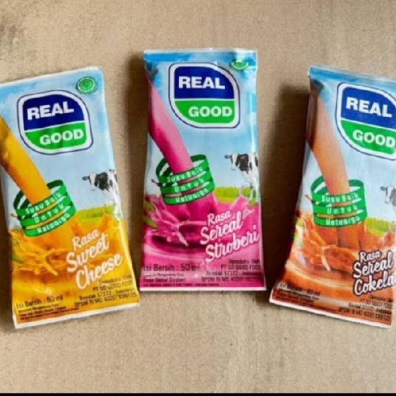 Jual Real good susu bantal UHT dengan rasa coklat, keju dan stroberi ...