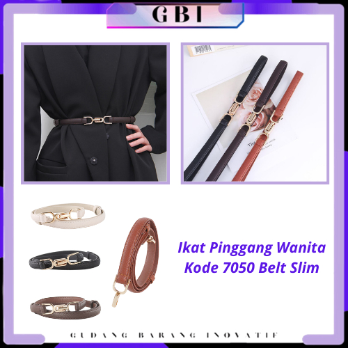 Jual GBI Ikat Pinggang Wanita 7050 Belt Slim Warna Polos Tali Pinggang ...