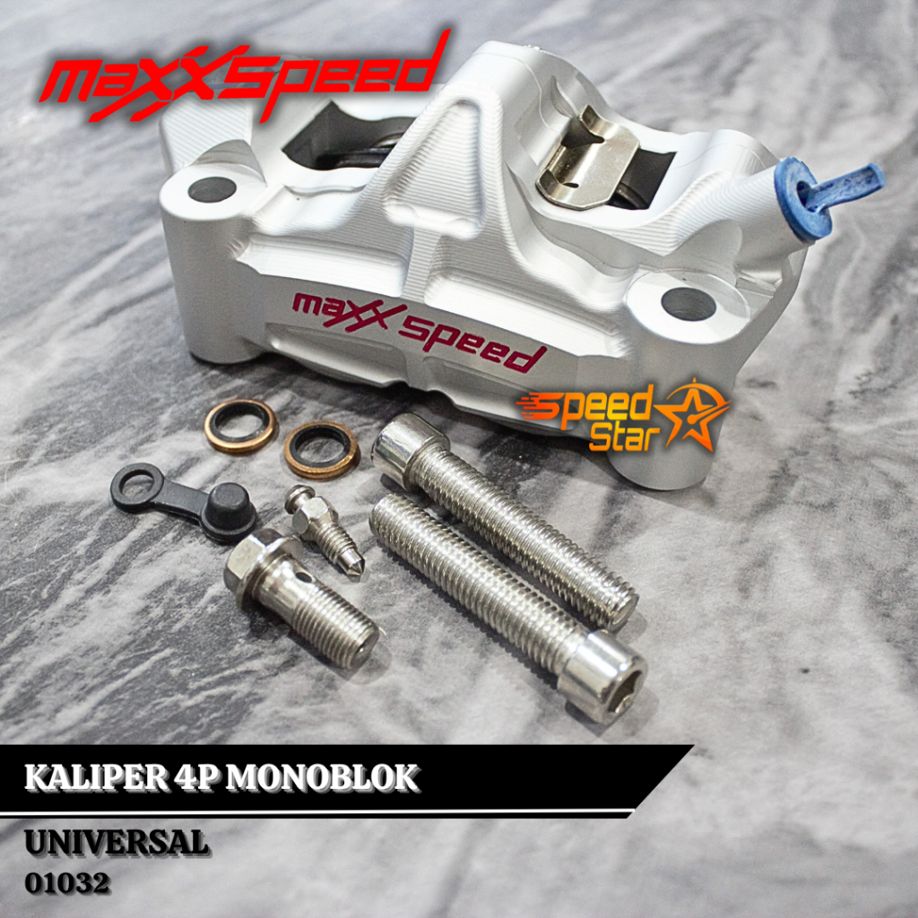 Jual Kaliper Maxx Speed 4Piston Monoblok Radial Kanan Body Silver Kualitas Bagus Warna Universal ...
