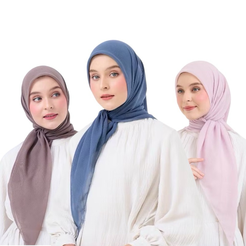 Jual Plain Square Aromatic Hijab Square Premium Jahit Tepi / Hijab Segi ...