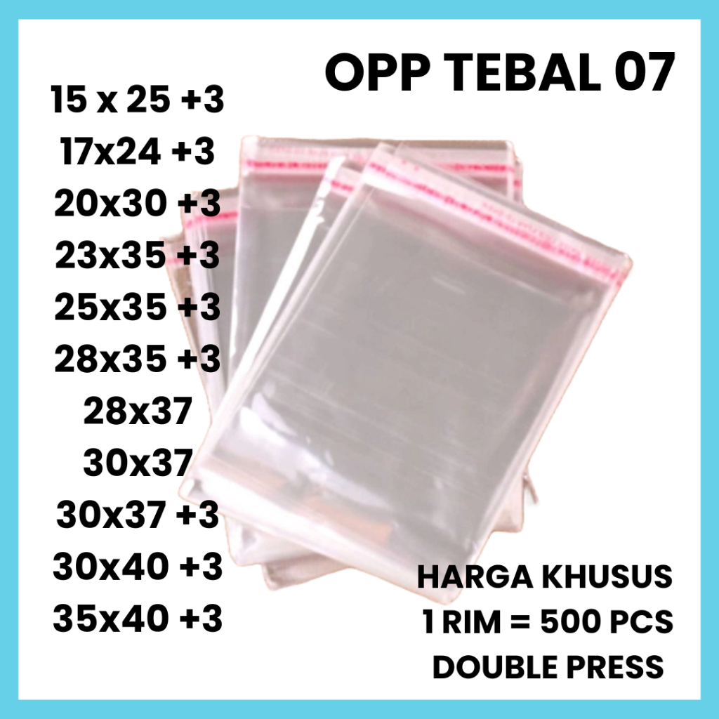 Jual 500 PCS | Plastik OPP Seal Garmen Baju Super Tebal 07 Ukuran 15x25 ...