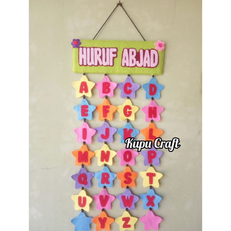 Jual Hiasan dinding kelas HURUF ABJAD/ gantungan dinding BINTANG huruf ...
