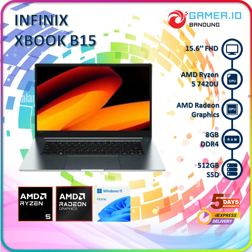 Jual INFINIX XBOOK B15 RYZEN 5 7430U 8GB 512GB 15.6" FHD IPS | Shopee Indonesia