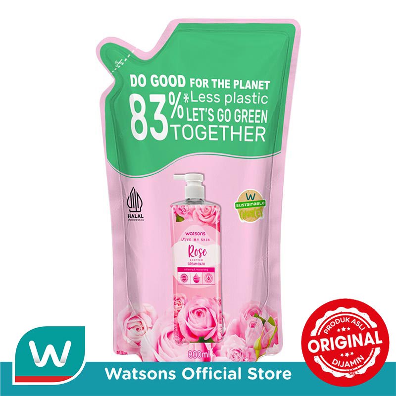 Jual Watsons Rose Scented Cream Bath Pouch 800ml | Shopee Indonesia