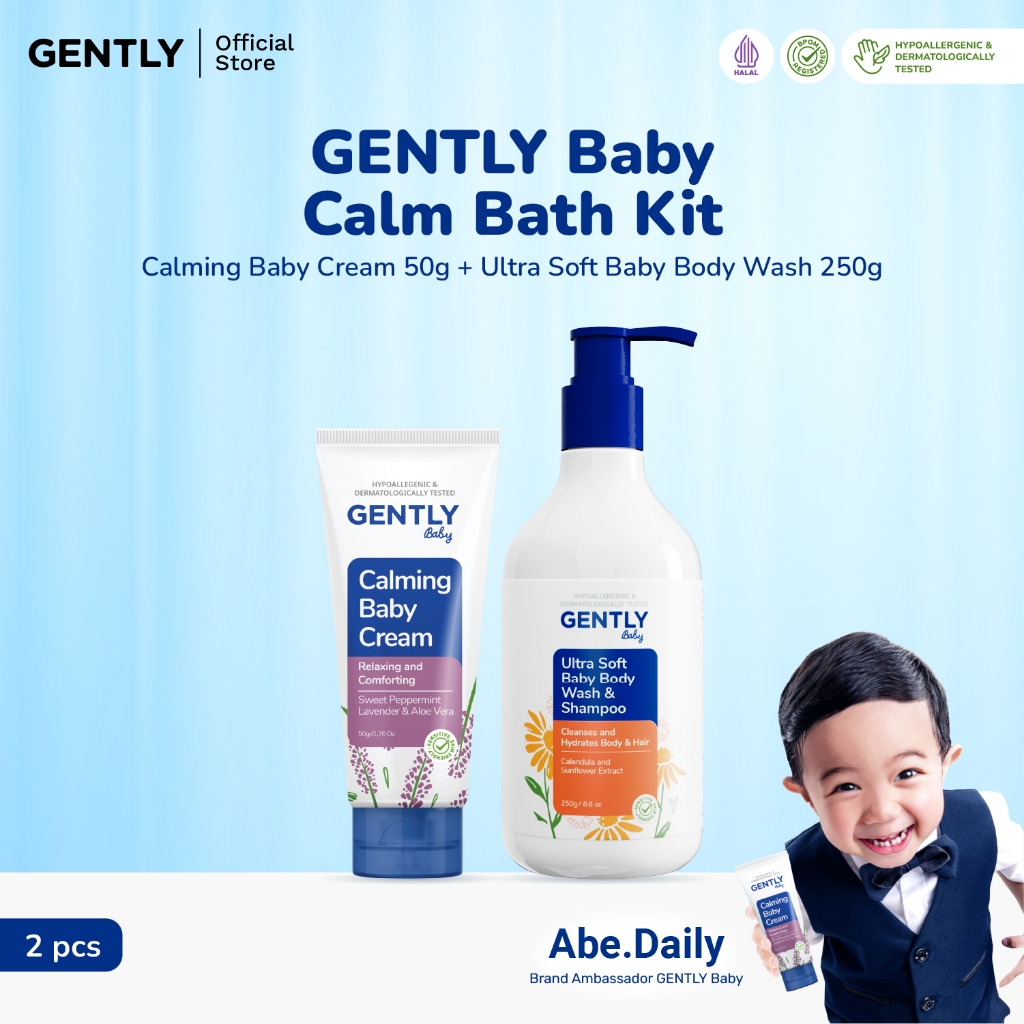Jual GENTLY Baby Calm Bath Kit | Paket Calming Baby Cream 50 g Krim ...