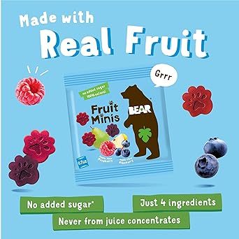 Jual BEAR Real Fruit Snack Minis, Bite Sized Snacks for Kids, Gluten ...