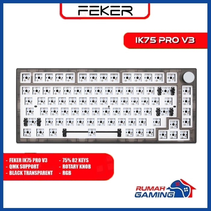 Jual FEKER - IK75 - V3 - Pro - Wired - Gasket - Qmk - Rgb- Mechanical ...