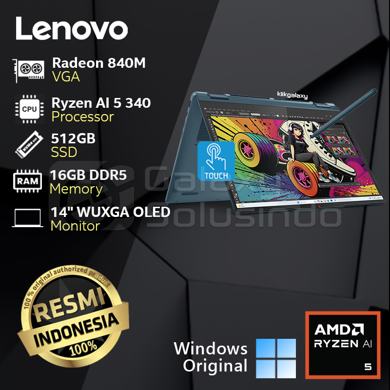 Jual LENOVO Yoga 7 2IN1 14AKP10-3DID - Ryzen AI 5 340 512GB SSD 16GB ...