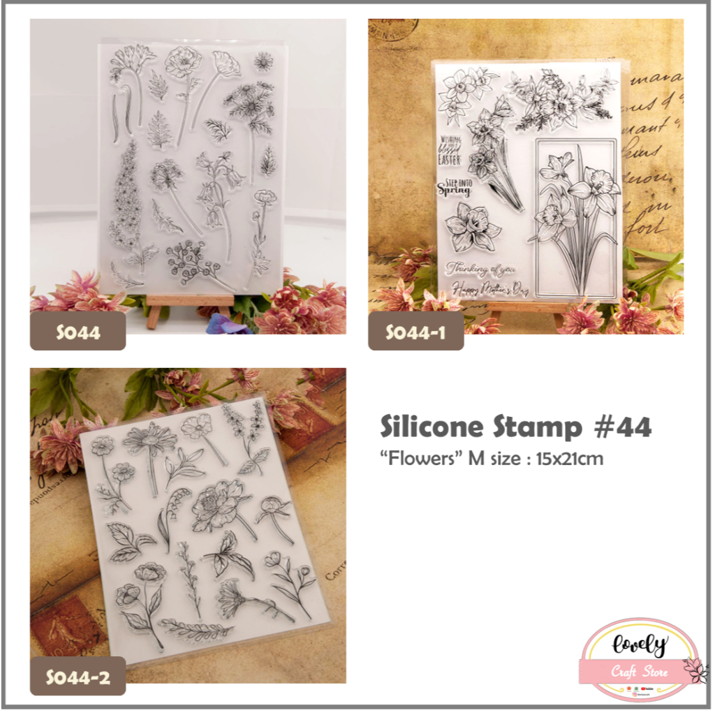 Jual LovelyCraftStore | S 44 Transparent Silicone Rubber Clear Stamp ...