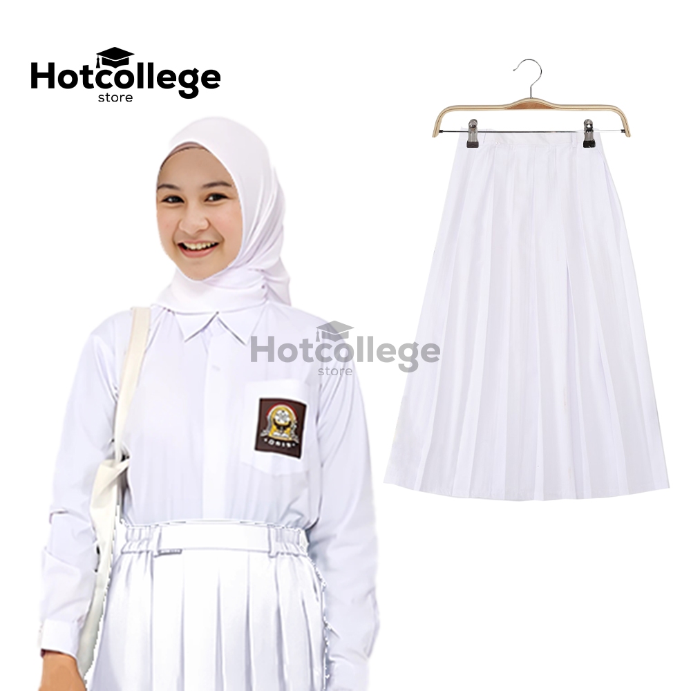 Jual HotCollege Seragam SMA Rok Rempel Panjang Putih Seragam Sekolah ...