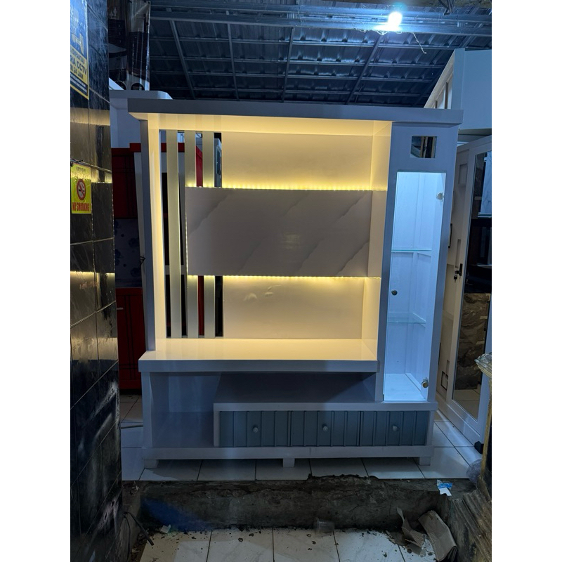 Jual Bupet tv partisi lampu LED bahan multiplek ukuran 160x40x200 muat ...