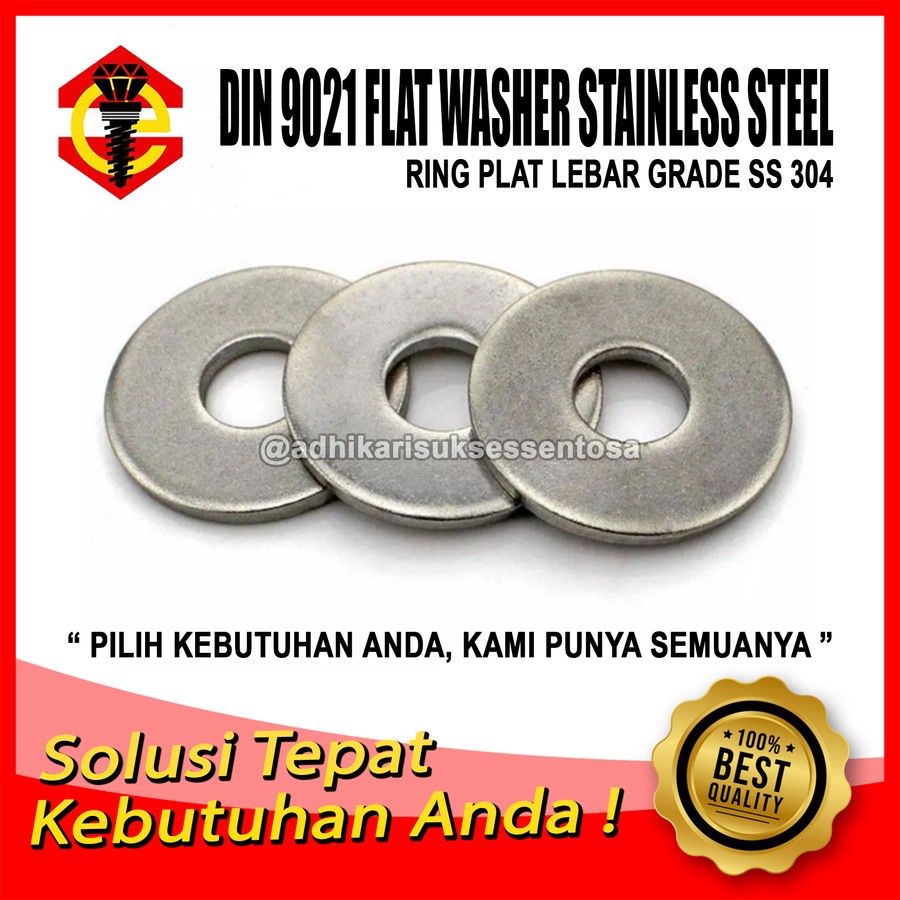 Jual SS304 / Ring Plat Lebar 3/16" / DIN 9021 M5 Washer Plated 5 MM ...