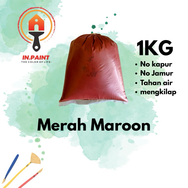Jual Cat Tembok Warna Merah Maroon 1kg paling murah | Shopee Indonesia