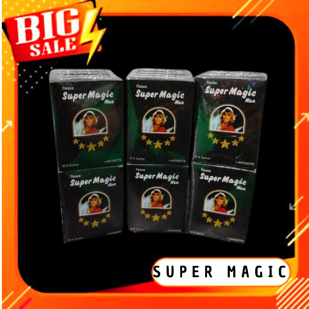 Jual 1 Box (10 Pack) Tissue Super Magic Man (1 Pack Isi 6 Sachet ...