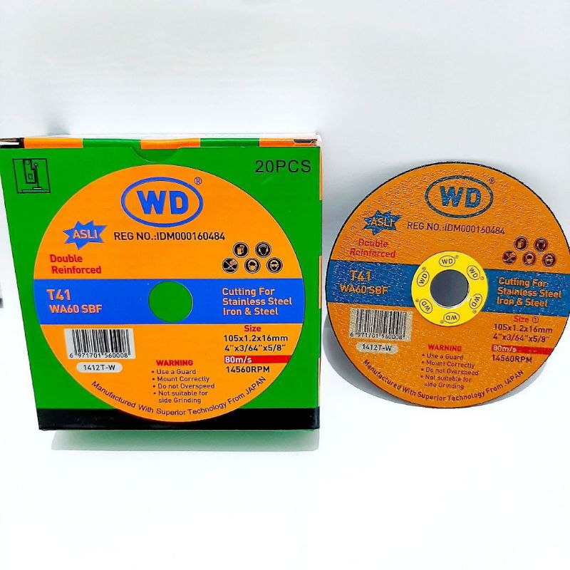 Jual WD POTONG / CUTTING WHEEL / BEJI POTONG BESI/PIPA/DLL 4" PER PACK ...