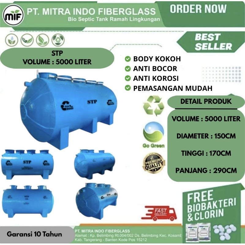 Jual Tangki Septic Tank,Bio STP 5000 Liter. Biomif,Bioboss | Shopee ...