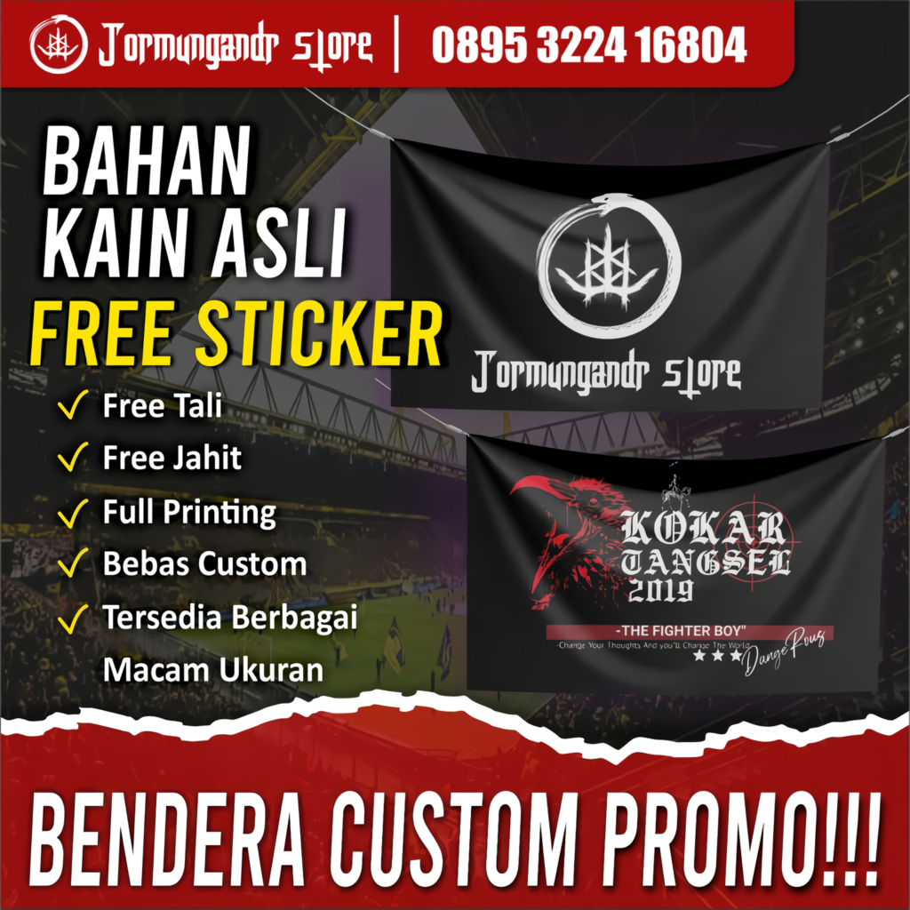 Jual PROMO CETAK BENDERA FULL PRINTING / BENDERA SUPORTER /BENDERA ...