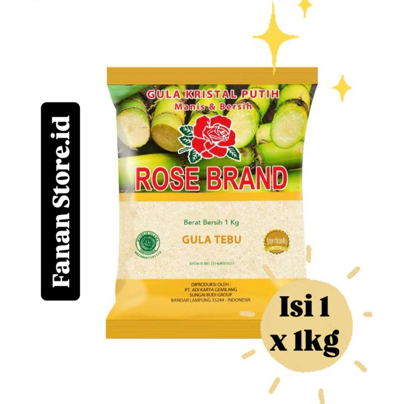 Jual Gula Pasir Kemasan 1KG || Rose Brand Kuning | Shopee Indonesia