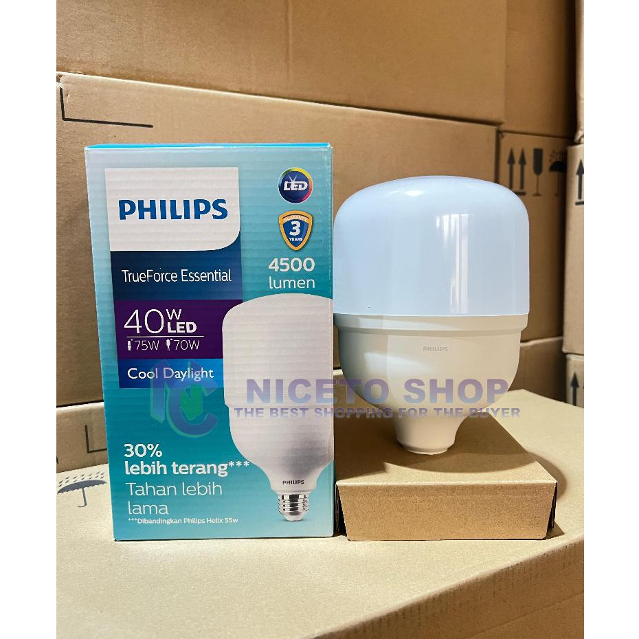 Jual PHILIPS Lampu LED TForce T-Force 40W 40Watt Essential E27 Putih | Shopee Indonesia