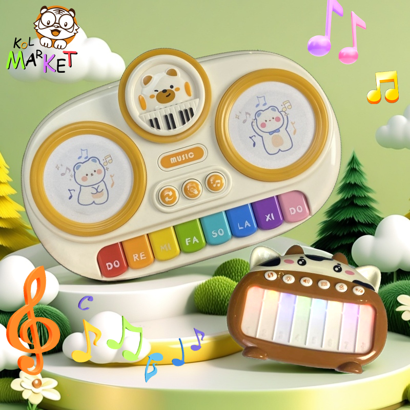 Jual Mainan Musik Anak 2in1 Keyboard Drum Piano Elektronik Dengan Lampu ...