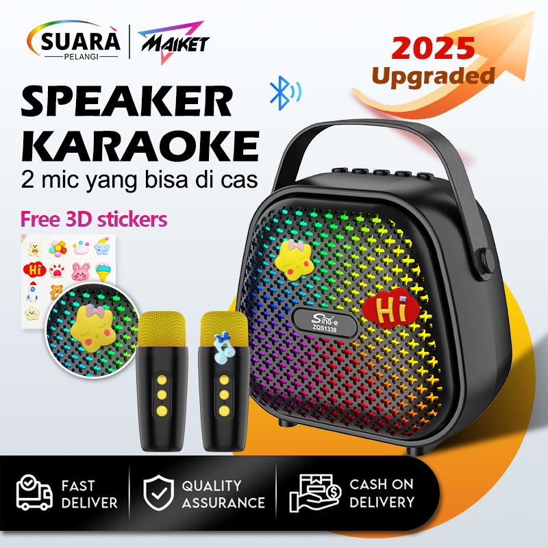 Jual 【PRO MAX BASS】MAIKET Speaker Bluetooth Karaoke Super Bass 2 mic ...