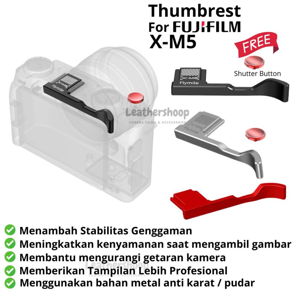 Jual Thumbrest for Fujifilm XM5 Special Design Metal Thumb Rest Fuji X ...