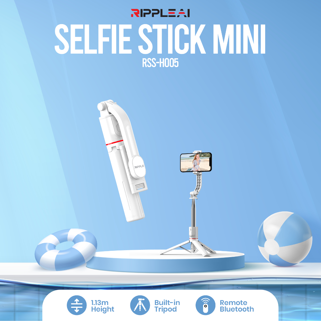 Jual Ripple Tongsis Tripod White Bluetooth 1.13M Remote Selfie Stick ...