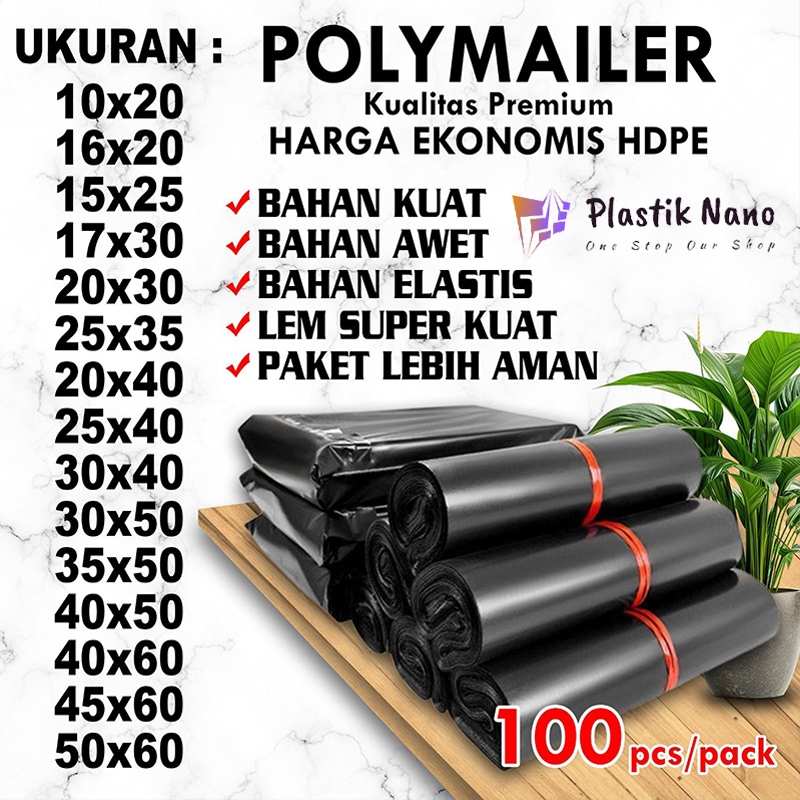Jual Termurah Plastik Packing Polymailer Hitam Ekonomis Ukuran 10x20 ...