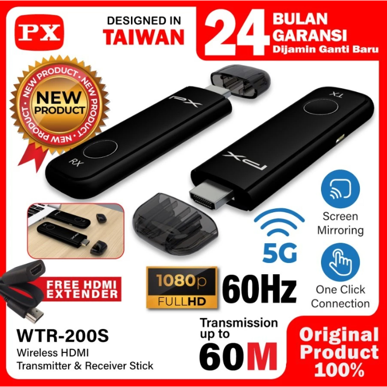 Jual PX WTR-200S Wireless Audio Video Transmitter Receiver Extender ...