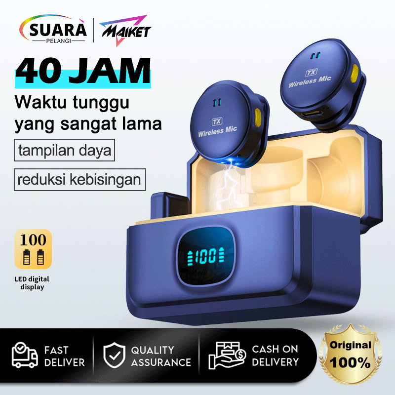 Jual 【Premium Mic】MAIKET Mikrofon Nirkabel Lavalier Mic Portabel Audio ...