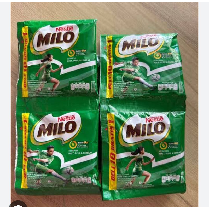 Jual susu bubuk MILO Active-Go Sachet 22gr/Milo 3 in 1 (10 sachet) susu ...
