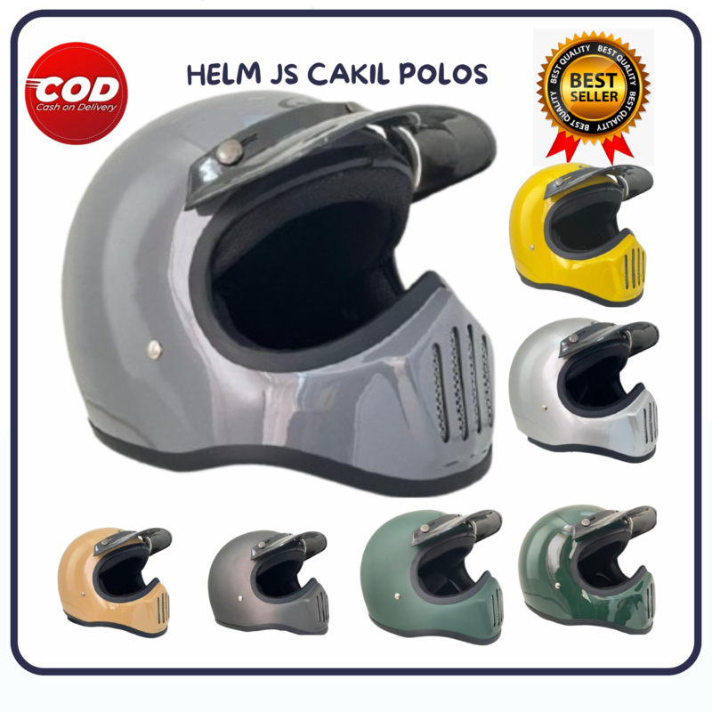 Jual Helm Full Face JS CAKIL POLOS/Helm Keren/Helm Original/Helm Pria ...