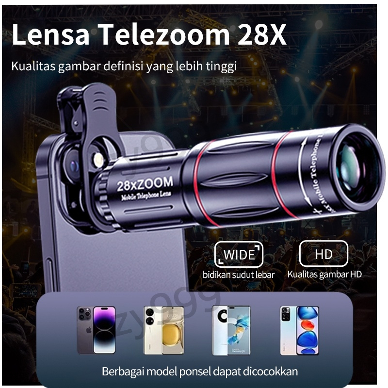 Jual Lensa Apexel 28x Zoom Lensa Kamera HP Lens 18x25 Teleskop 4K HD ...