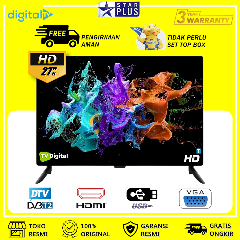 Jual TV Digital 27 Inch Full HD TV LED Murah Garansi Televisi | Shopee ...