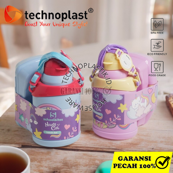 Jual TECHNOPLAST Lunch Box Set Kotak Makan Set Howdy Cat Box 720ml Dan Botol 560ml | Shopee ...