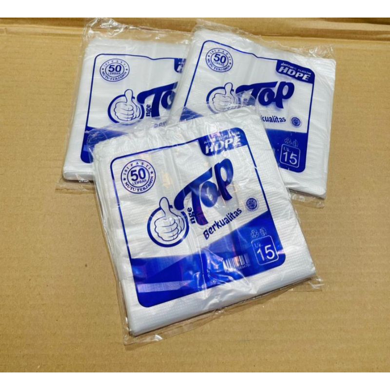 Jual 50pcs Kantong Plastik Bening 15x30 Merk Top/Kresek Putih Kecil/Plastik Bening Ekonomis ...