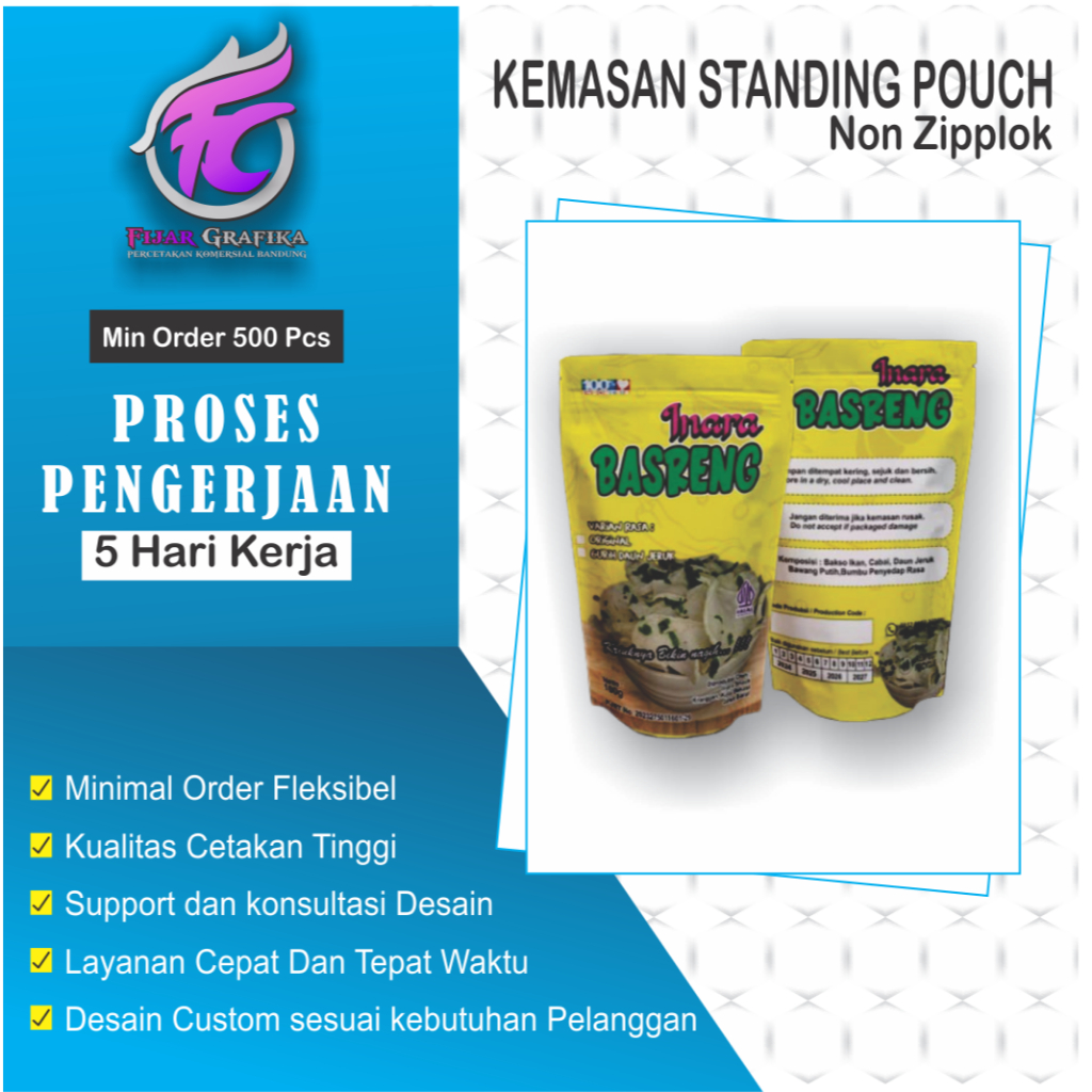 Jual CETAK CUSTOM STANDING POUCH MINIMAL ORDER 500 PCS | Shopee Indonesia